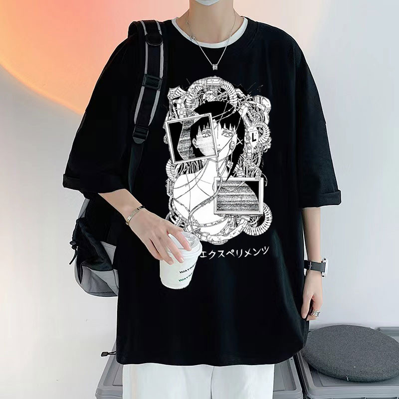 Jual Eksperimen Serial Anime Jepang Lain Iwakura Weeb Kaos Grafis Sci ...
