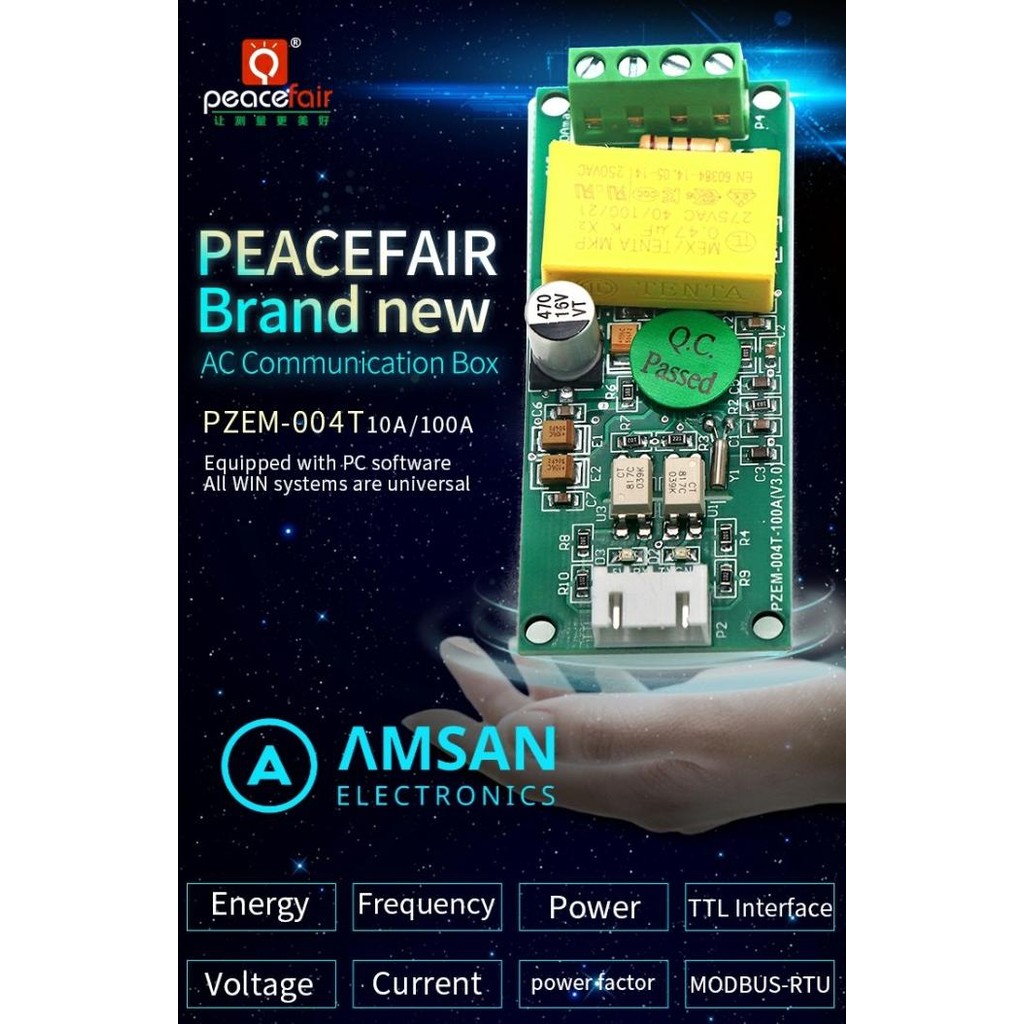 Jual PZEM-004T TTL MODBUS AC POWER ENERGY SMART METER MULTI AMMETER ...