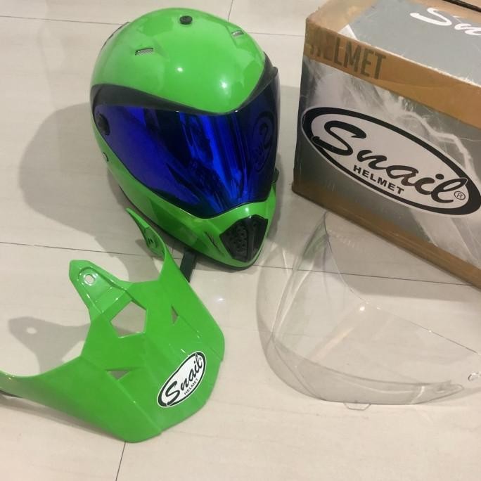 Jual Helm Snail Mx310 Full Face Supermoto Bonus Visor Iridium | Shopee ...