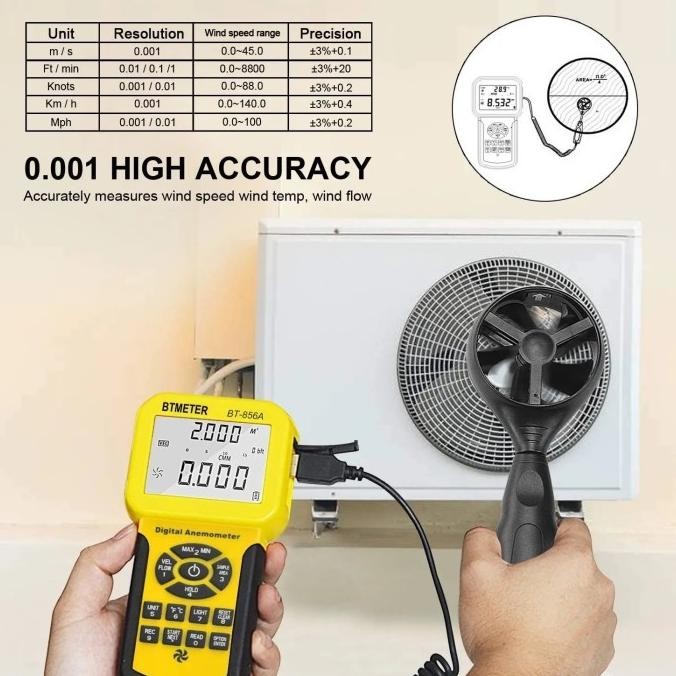 Jual Anemometer Holdpeak Hp856A Data Logger Velocity Air Flow Wind ...