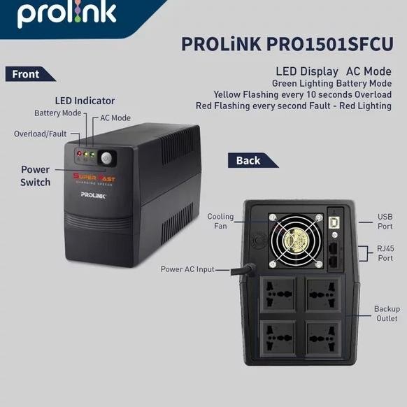 Jual HARGA DISC - Prolink PRO1501SFCU UPS 1500VA/1500 VA 900w/900 watt | Shopee Indonesia