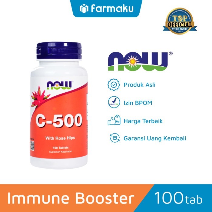 Jual Now Vitamin C-500 mg Suplemen Daya Tahan Tubuh Botol 100 Tablet - (Variasi) | Shopee Indonesia