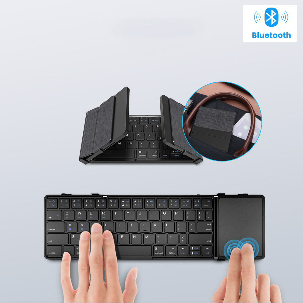 Jual Keyboard Wireless Bluetooth Foldable Rechargeable with Touchpad ...