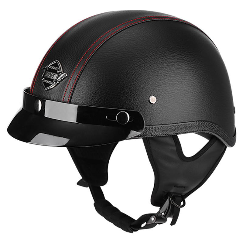 Jual Helm Sepeda Motor Retro Half Shell Goggle Helm Matte Racer ...