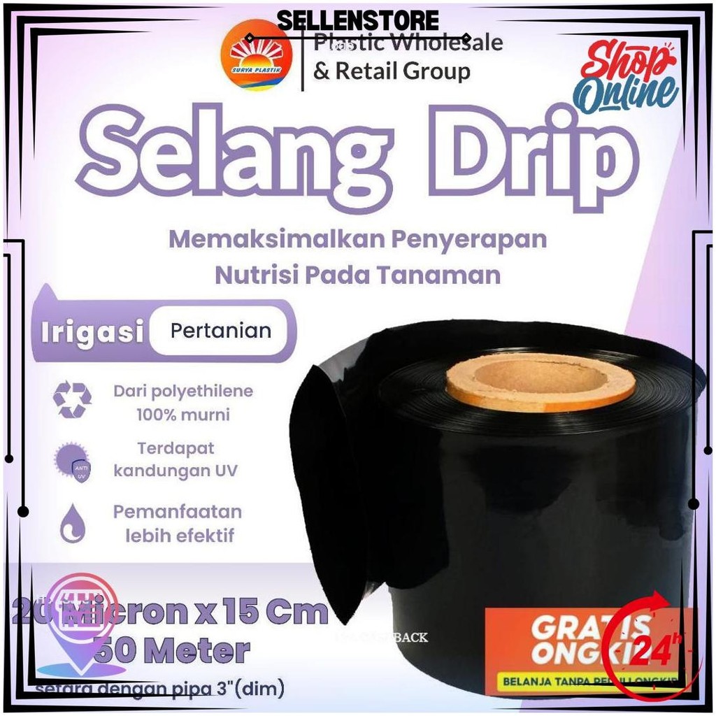 Jual Selang Drip 20 Micron 3 Dim 50 Meter - Pipa 3 Inch Bg Cod | Shopee Indonesia