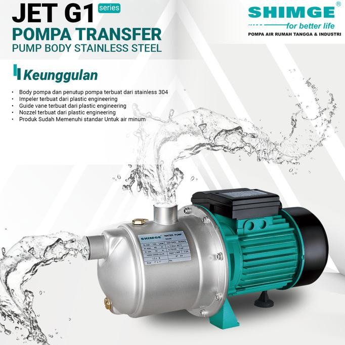 Jual BEBAS ONGKIR - Pompa air TRANSFER PUMP STAINLESS SHIMGE JET ...