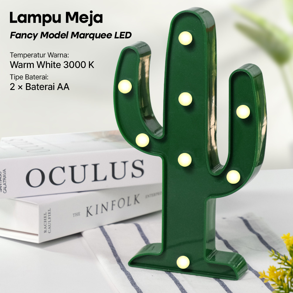 Jual Lampu Meja Hias Marquee LED 3D Fancy Model Warm White - M03 ...