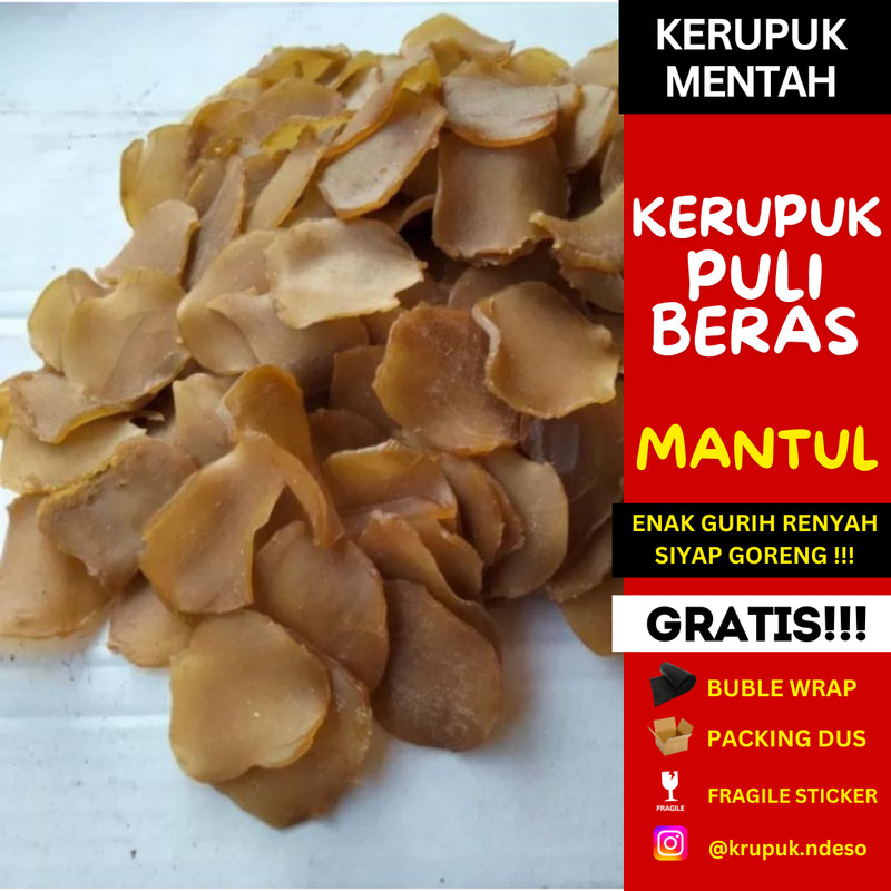 Jual Krupuk Kerupuk Puli/Lempeng/Beras Kemasan 500gr Mentah | Shopee ...