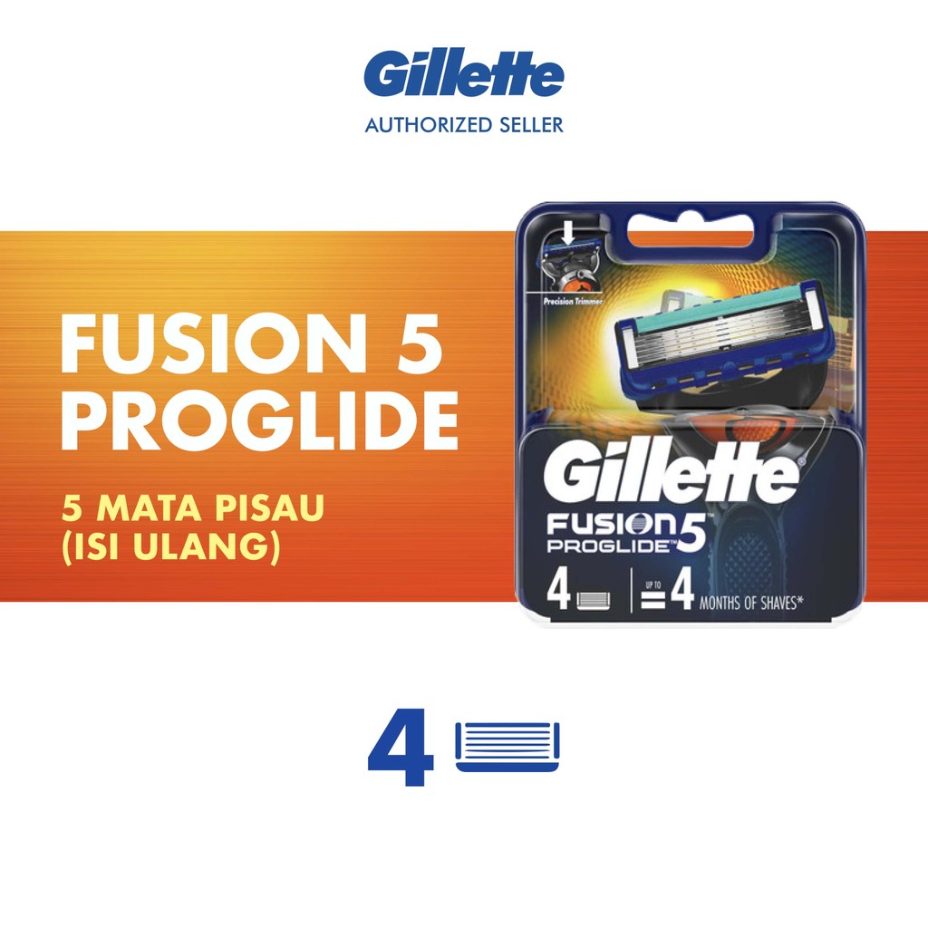 Jual Gillette Pencukur Fusion 5 Proglide Pisau Cukur Isi Ulang - Isi 4 ...