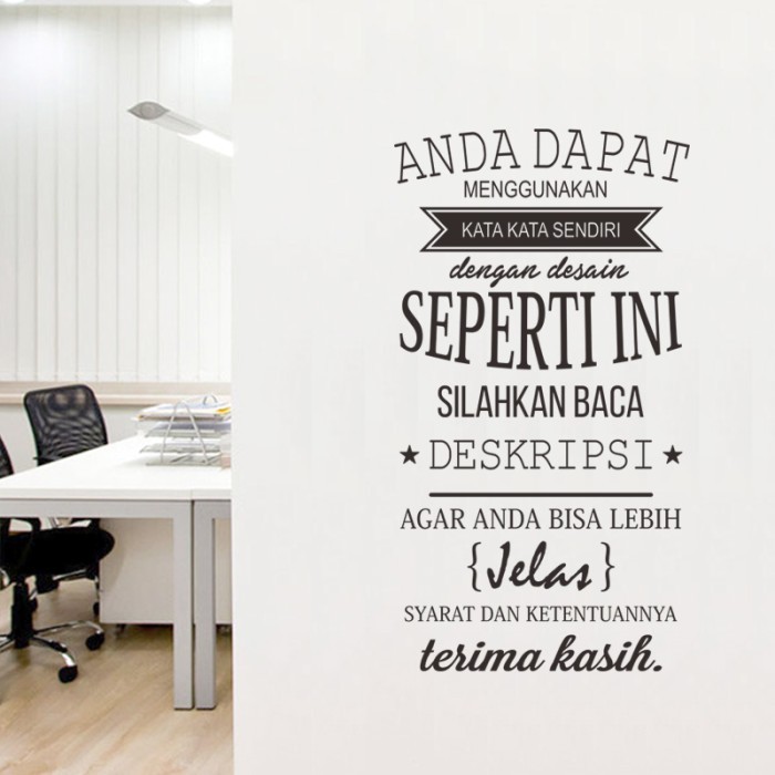 Jual Kualitas Terbaik Cutting Stiker Kaca Dinding Custom Kata Motivasi ...