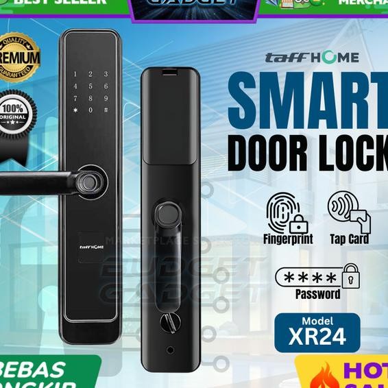 Jual Smart Door Lo Gagang Pintu Rumah Kunci Elektrik Fingerprint Card Alarm Taffhome Smart Door ...