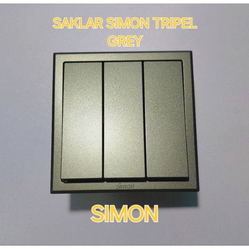 Jual SAKLAR SIMON E3 TRIPEL. WARNA GRAY / SIMPE / BERKUALITAS / SAFETI ...