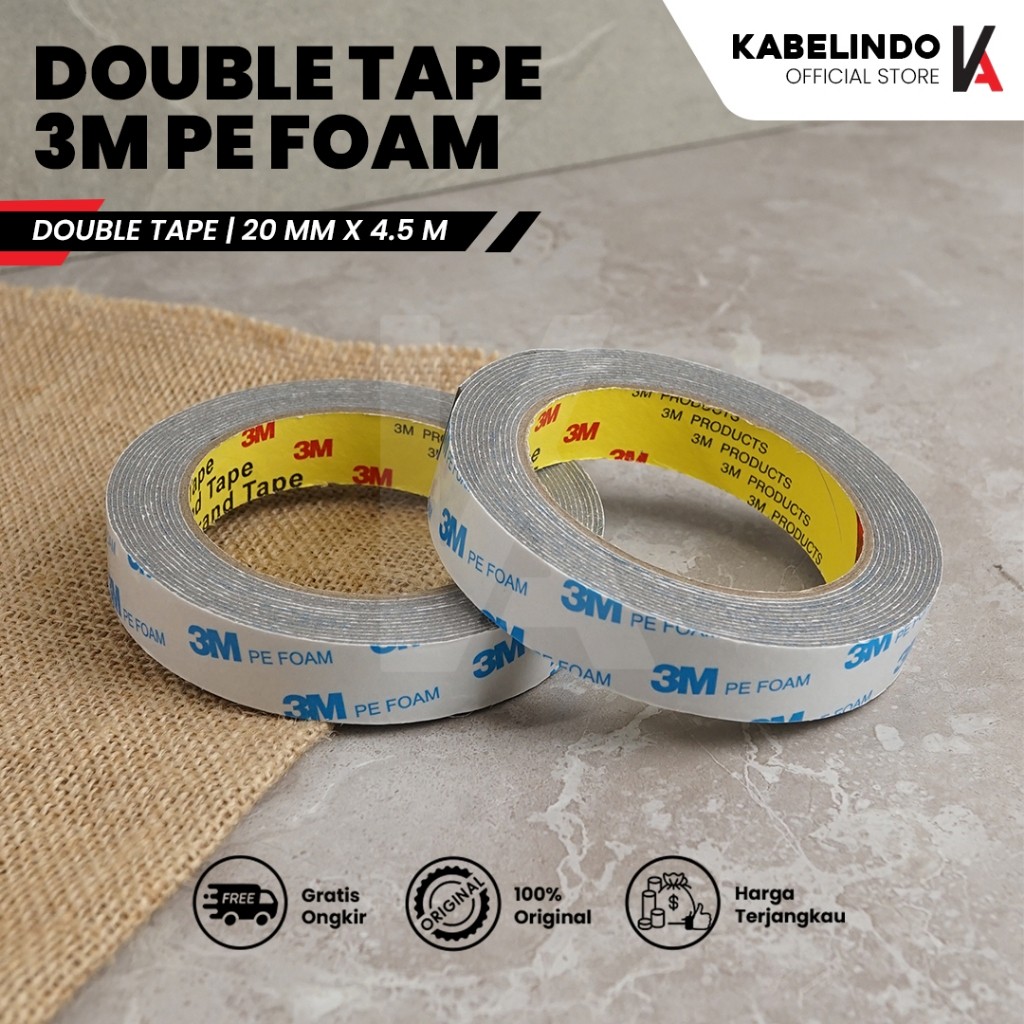 Jual DOUBLE TAPE 3M PE FOAM / SOLASI BB BUSA 20 MM X 4.5 M 20MM X 4.5M | Shopee Indonesia