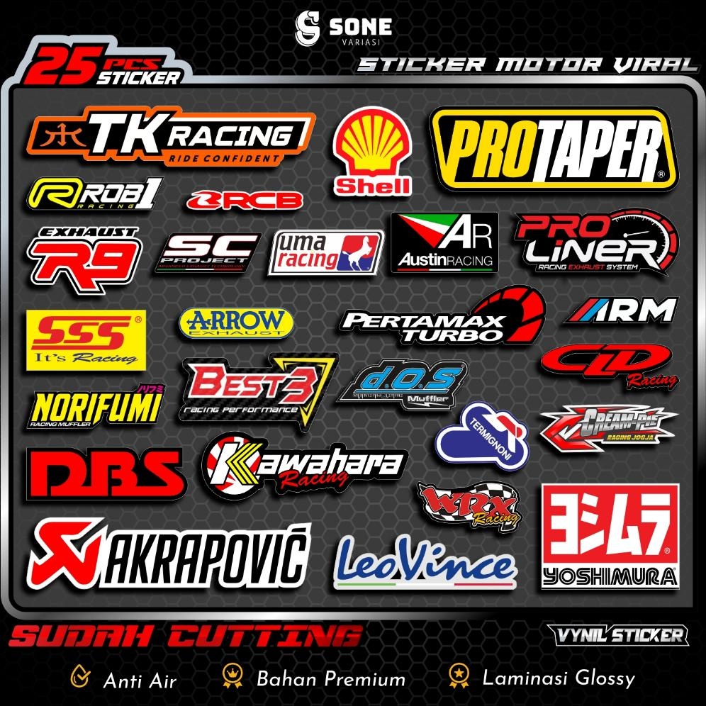 Jual My56 Stiker Motor Pack Racing Motor/Brand/Quotes Racing Dengan ...