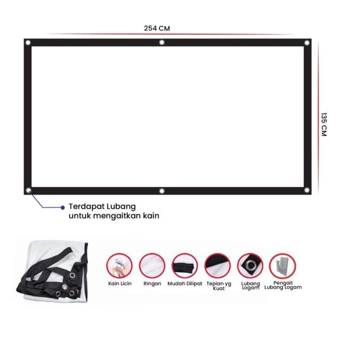 Jual Populer Volto Screen Proyektor 100 Inch Kain Polyster Srceen ...