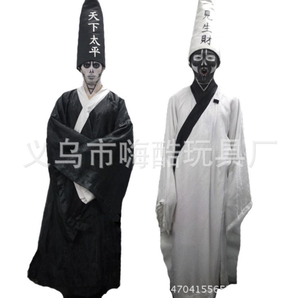 Jual JNH CC-150 kostum halloween vampir cina kerajaan jubah putih hitam ...