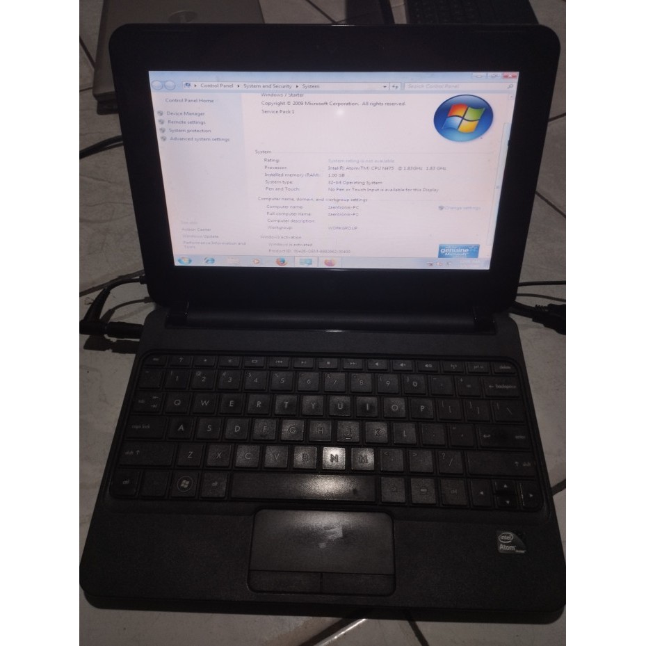 Jual Notebook HP Mini 110 - N475 @CPU 1.83Ghz Atom Processor 10" Screen ...