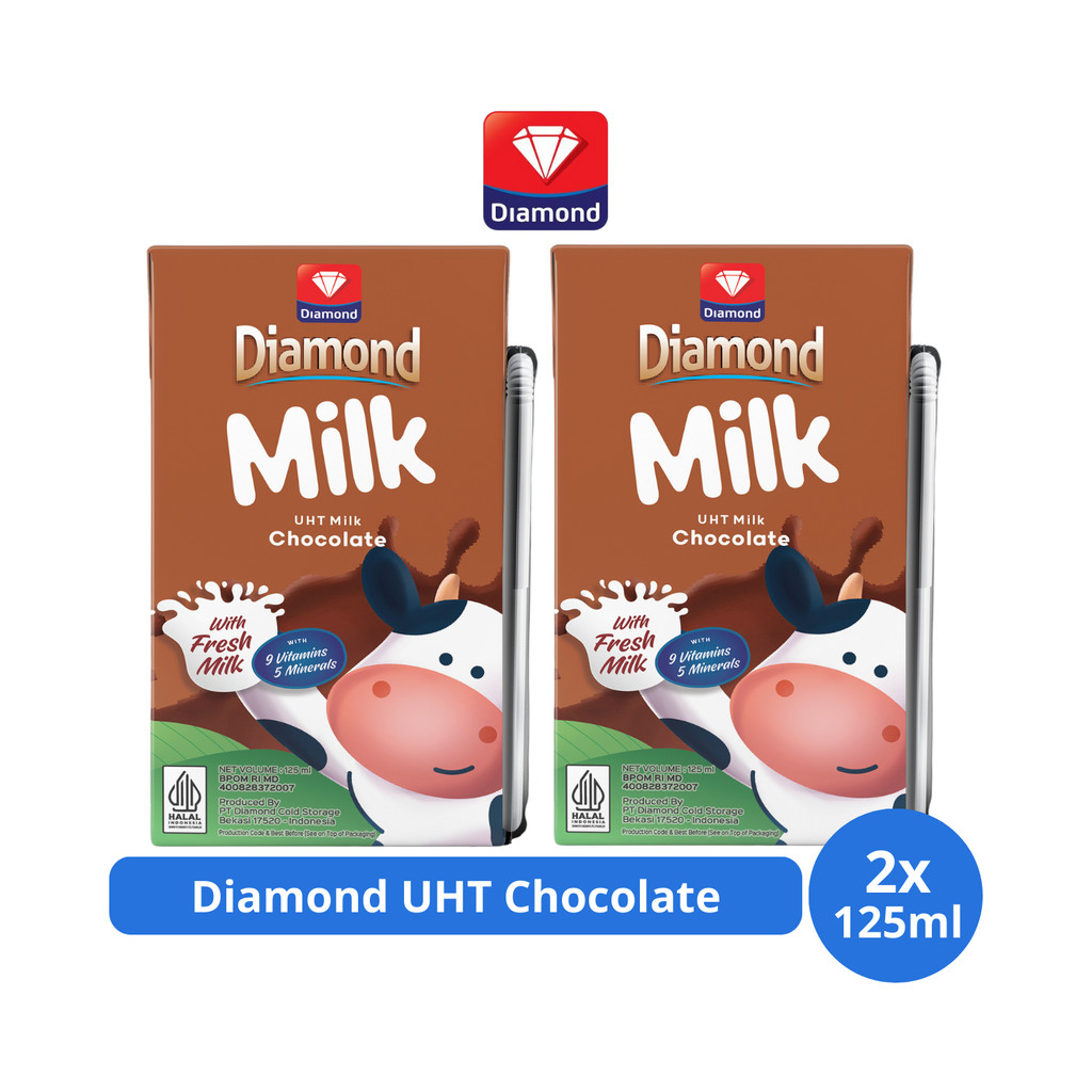 Jual Diamond Milk Susu UHT Chocolate 125ml x 2 pcs | Shopee Indonesia