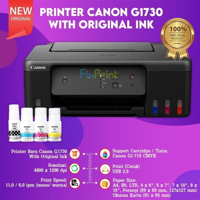 Jual Printer Canon Pixma G1010 G1020 Ink Tank System G-1010 CA91 CA92 ...