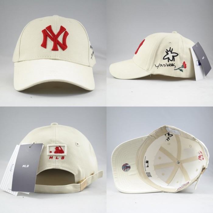 Jual Produk Ready TOPI SNAPBACK MLB MELENGKUNG NEW YORK YANKEES CREAM ...