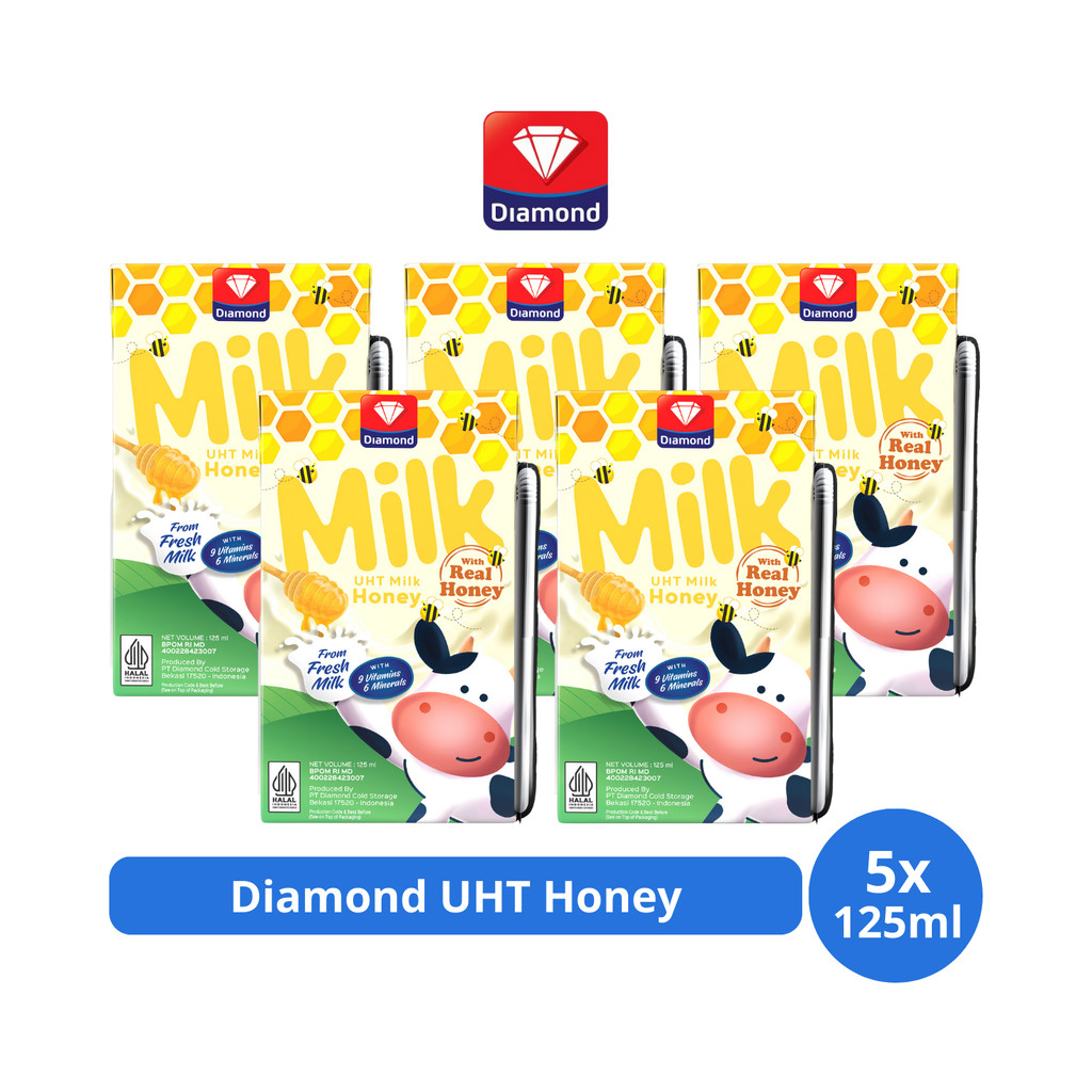 Jual Diamond Milk Susu UHT Honey 125ml x 5 pcs | Shopee Indonesia