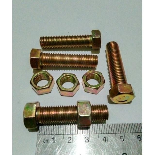 Jual BAUT MUR KUNING HEX BMK M10 X 40 MM ( KUNCI 14 ) | Shopee Indonesia