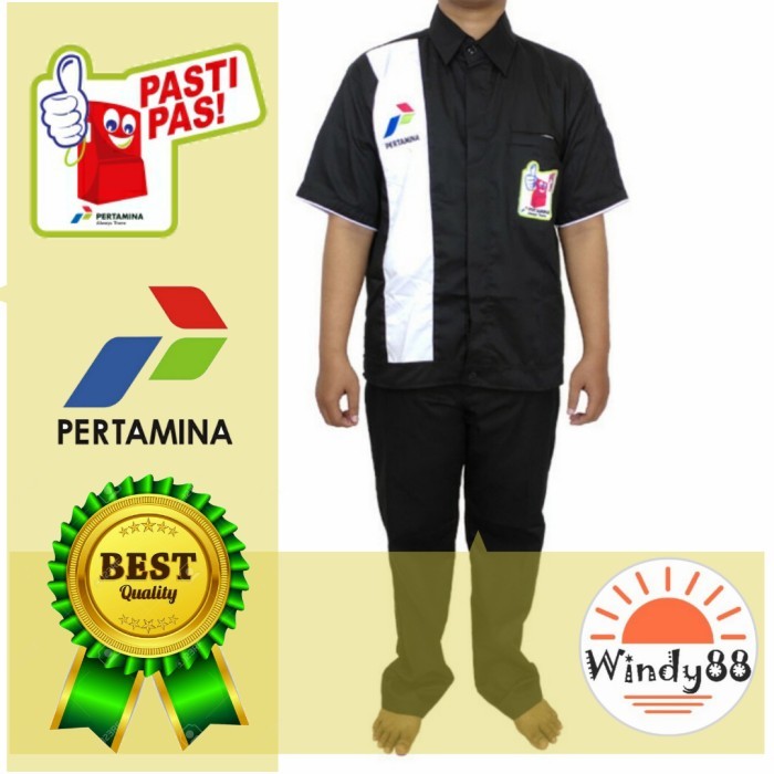 Jual Seragam Spbu Pasti Pas Pengawas, Setelan Hitam Baju Kemeja ...