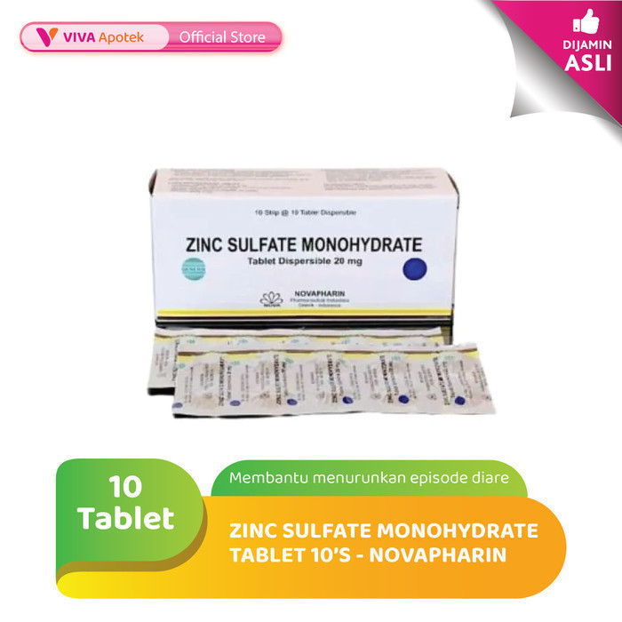 Jual Novapharin Zinc Sulfate Sebagai Terapi Tambahan pada Diare (10 ...