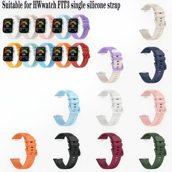 Jual Jual Tali Jam Tangan Huawei Fit 3 Strap Rubber Huawei Watch Fit 3 ...