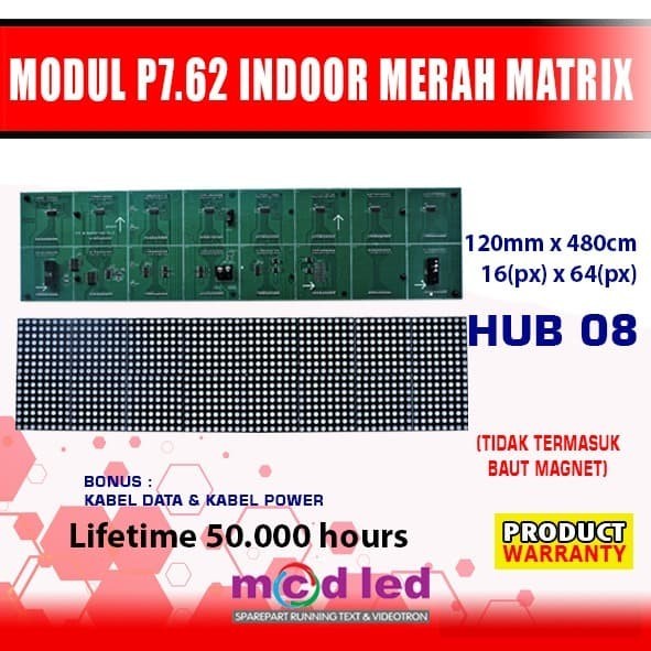 Jual Modul Panel Led Running Text Indoor P7,62 Merah Matrix Ready ...