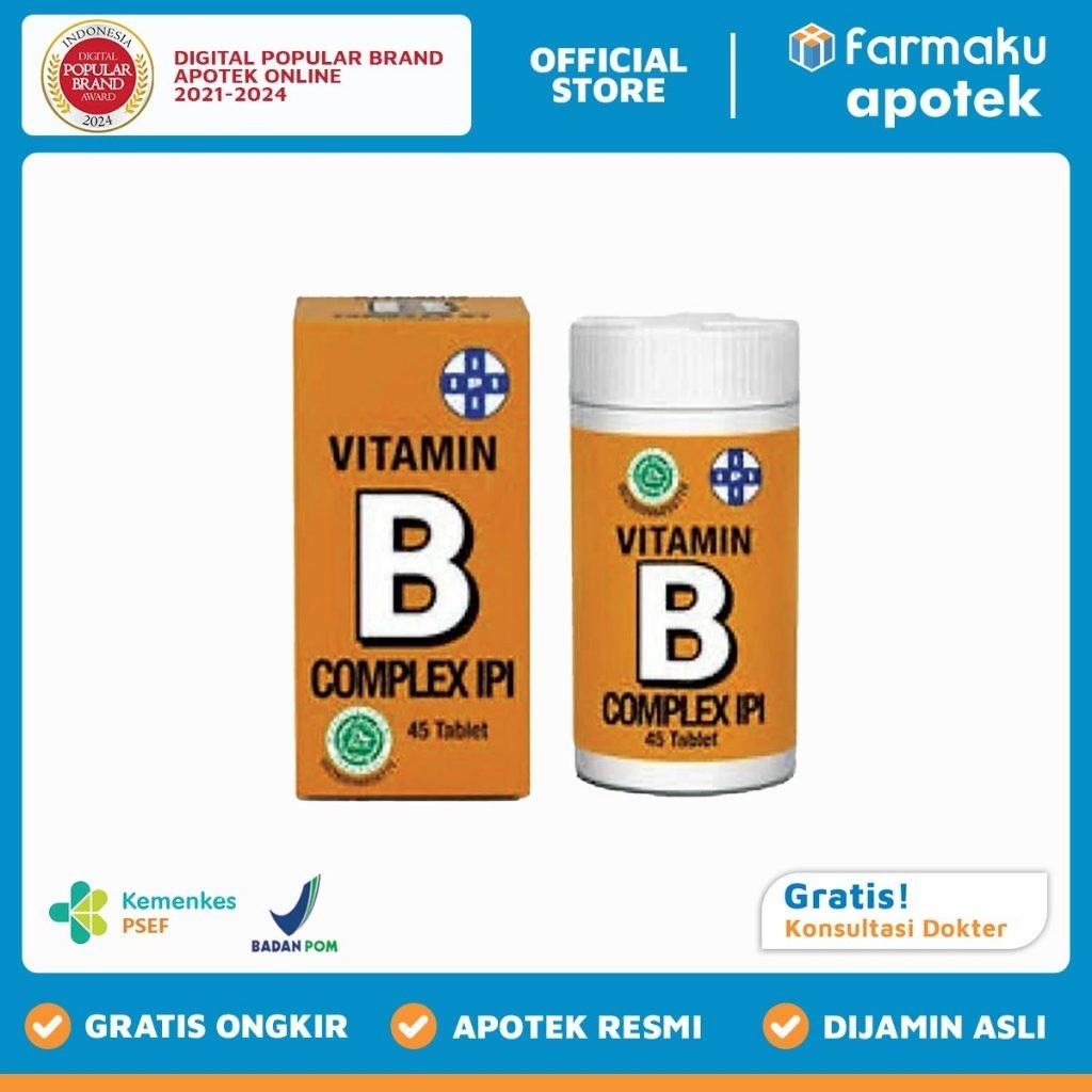 Jual Vitamin B Complex IPI Botol 45 Tablet - JTW | Shopee Indonesia