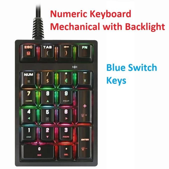 Jual Keyboard Numeric Mechanical Backlight RGB USB Mechanic Keypad ...
