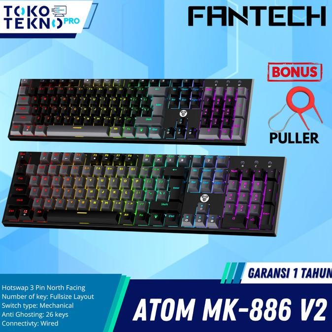 Jual Fantech ATOM Fullsize MK886 RGB Gaming Mechanical Keyboard ...