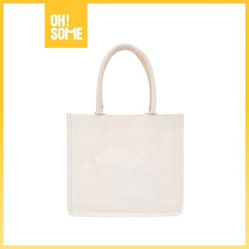 Jual OHSOME Tas Tote Kanvas Putih Ukuran Besar Serbaguna Praktis ...