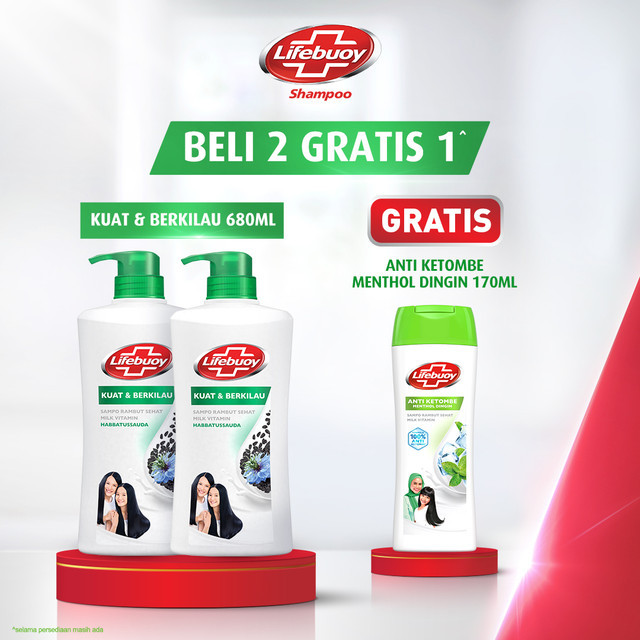 Jual Buy 2 Lifebuoy Kuat & Berkilau 680ml FREE Menthol Dingin Med ...