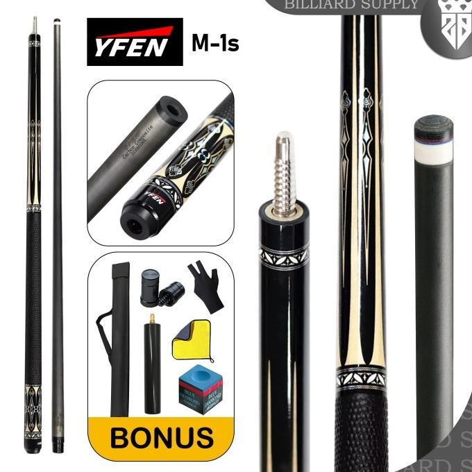 Jual YFEN M1-S Leather Wrap Carbon Fiber Play Cue Stick - Paket Lengkap ...