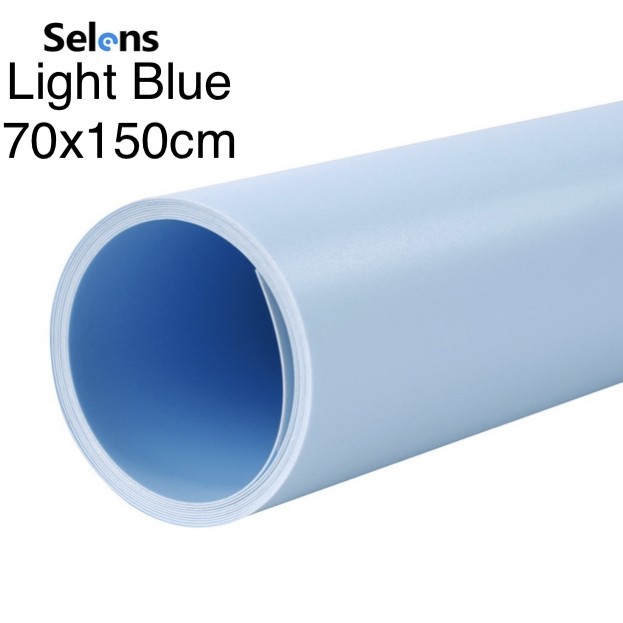 Jual Background Foto 70x150cm Light Blue Biru Photo PVC Backdrop Pure ...