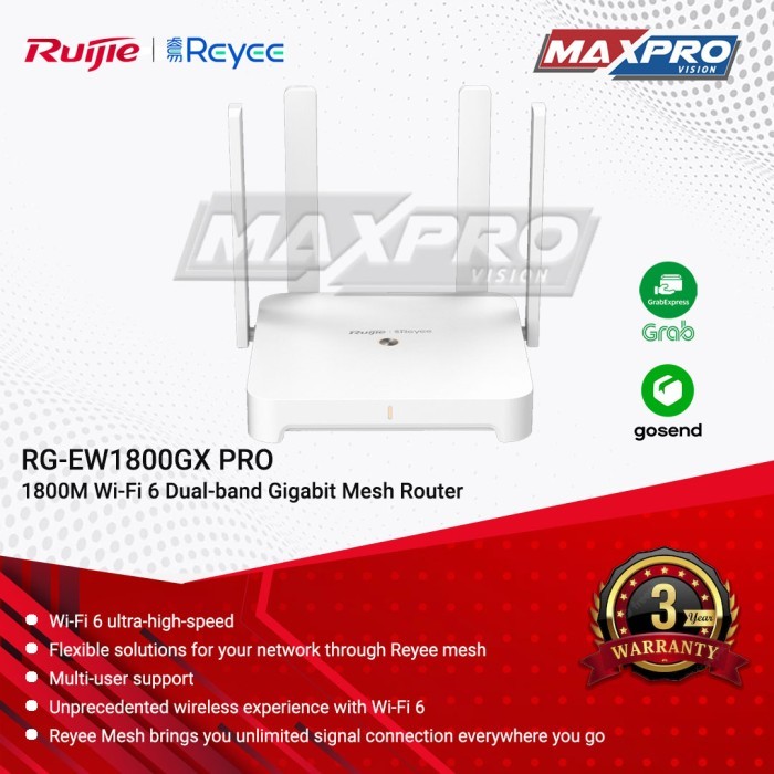 Jual RG-EW1800GX PRO - RUIJIE REYEE WIFI 6 DUAL BAND GIGABIT MESH ...