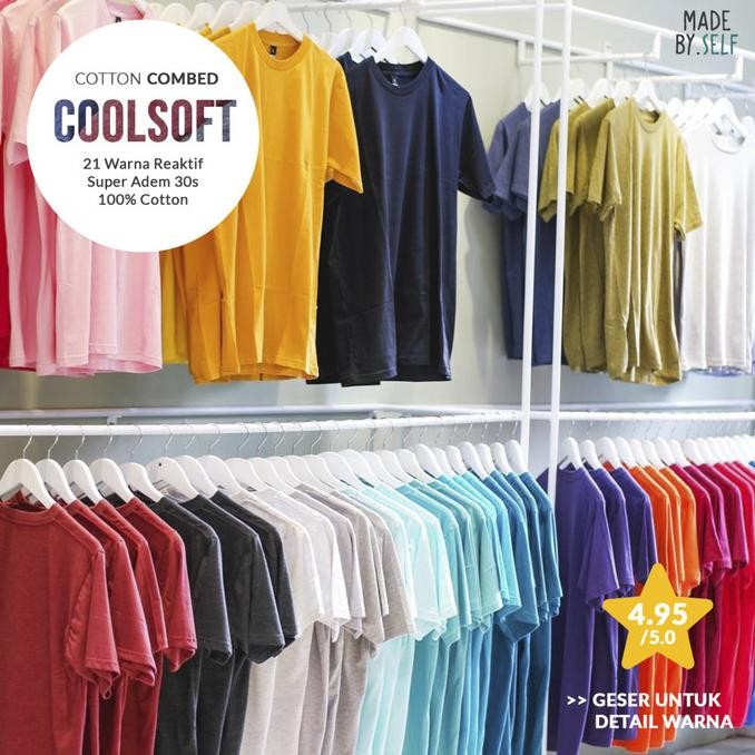 Jual Update Kaos Polos Coolsoft 100% Ringspun Cotton Combed Reaktif 30S ...