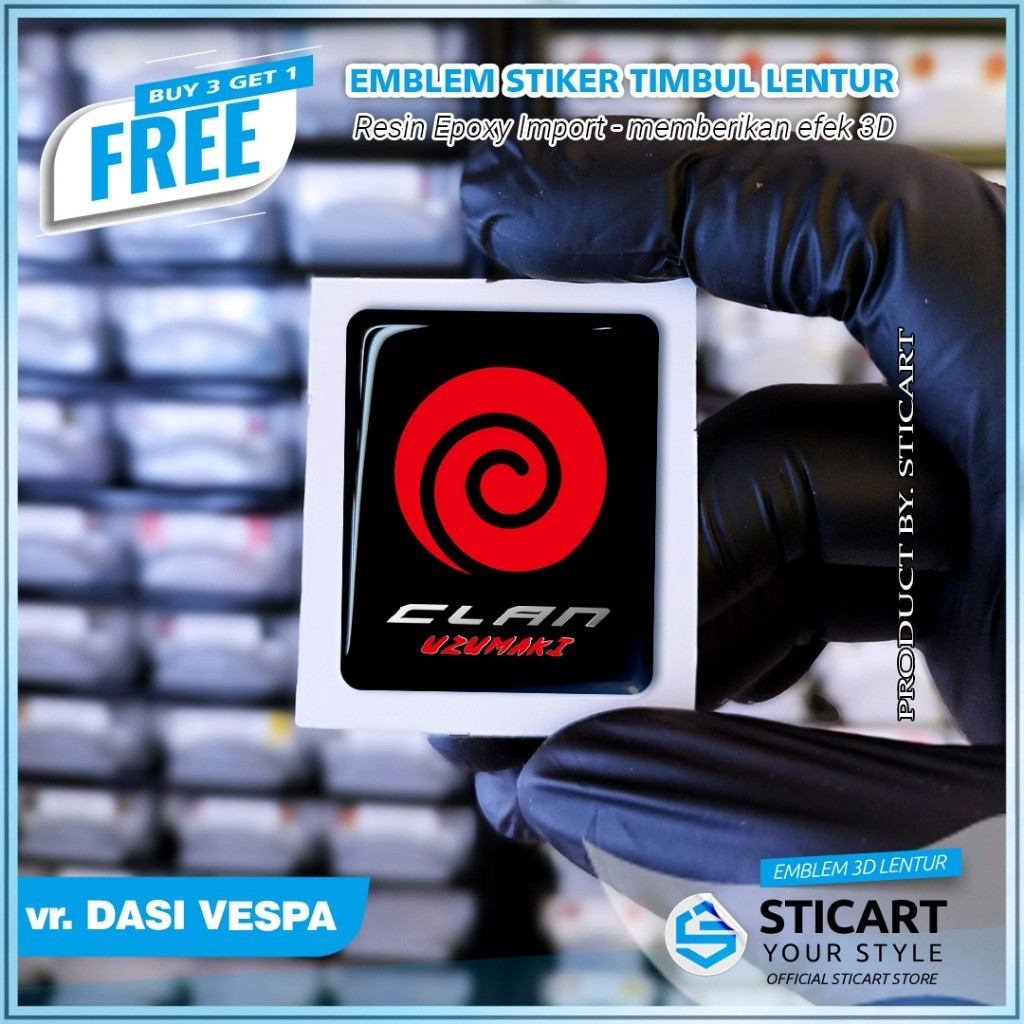 Jual EMBLEM CLAN UZUMAKI TIMBUL STIKER MOTOR DASI VESPA 3D Vespa LX/S ...