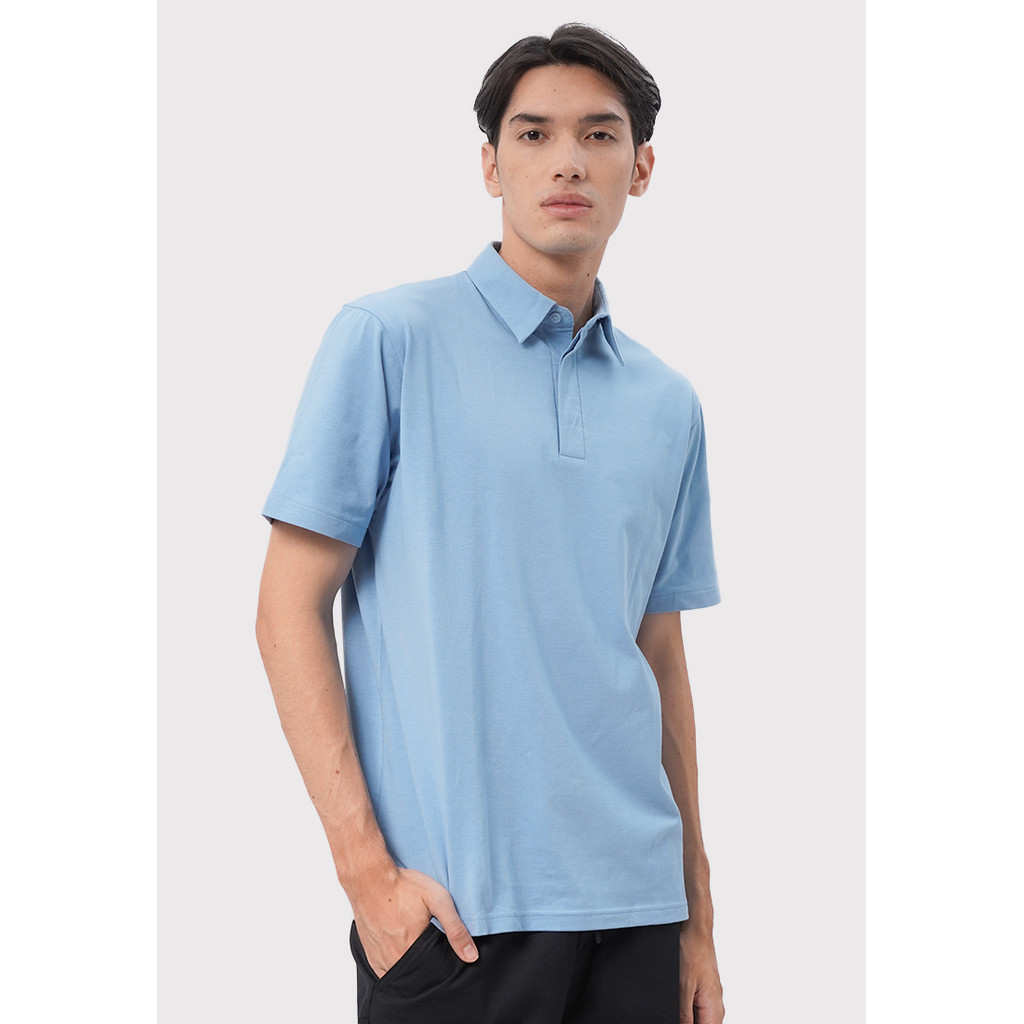 Jual Executive Regular Fit Short Sleeve Polo Shirt Lt. Blue | Shopee ...