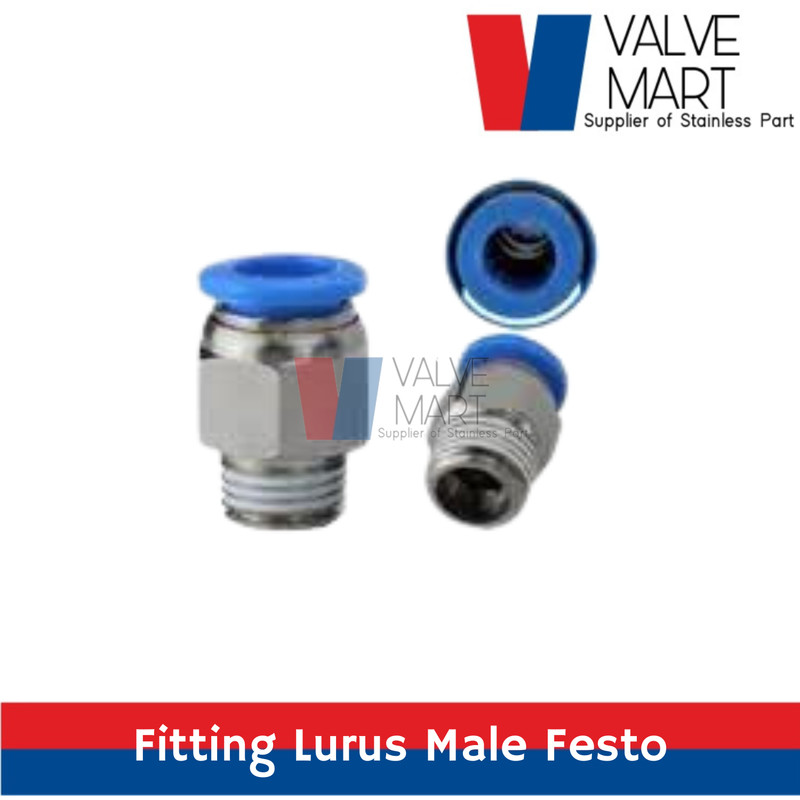 Jual QS-3/8-8 Fitting Lurus Male Slip Lock Nipple Nepel Selang 8mm Drat 3/8 Inch FESTO | Shopee ...