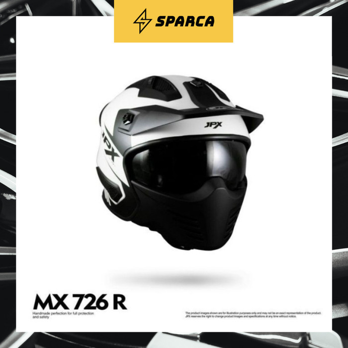 Jual [SPARCA] Helm JPX MX 726-R - SOLID PEARL WHITE GLOSS/BLACK ...