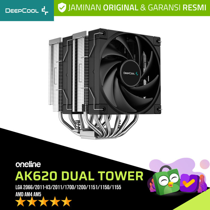 Jual CPU COOLER FAN DEEPCOOL AK620 DUAL TOWER 2x12CM FANS W/LGA1700 ...