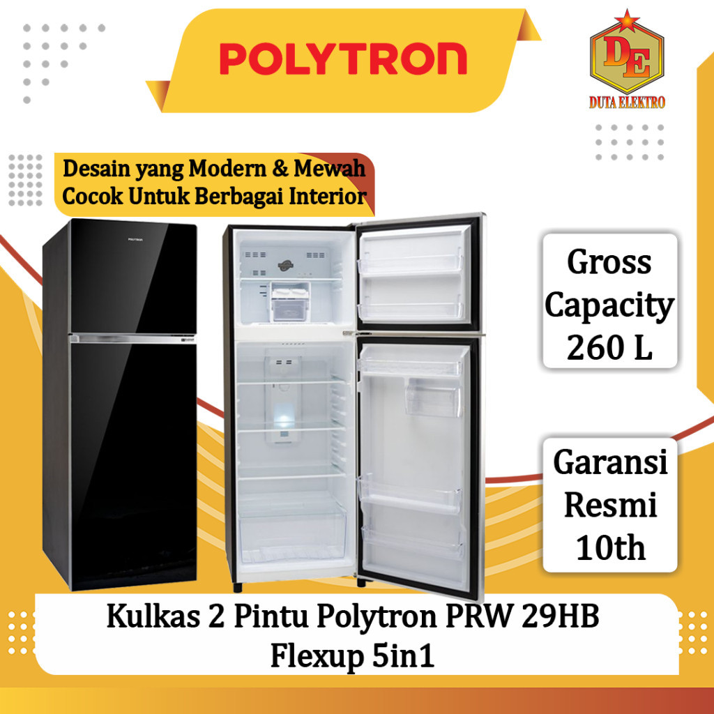 Jual Kulkas 2 Pintu Polytron PRW 29 HB Flexup 5in1 | Shopee Indonesia
