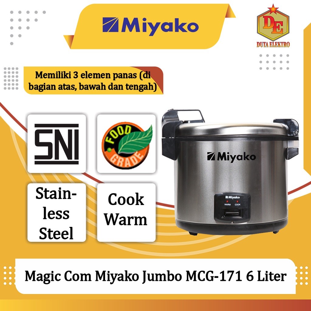 Jual Magic Com 6 Liter Miyako MCG 171 Jumbo | Shopee Indonesia