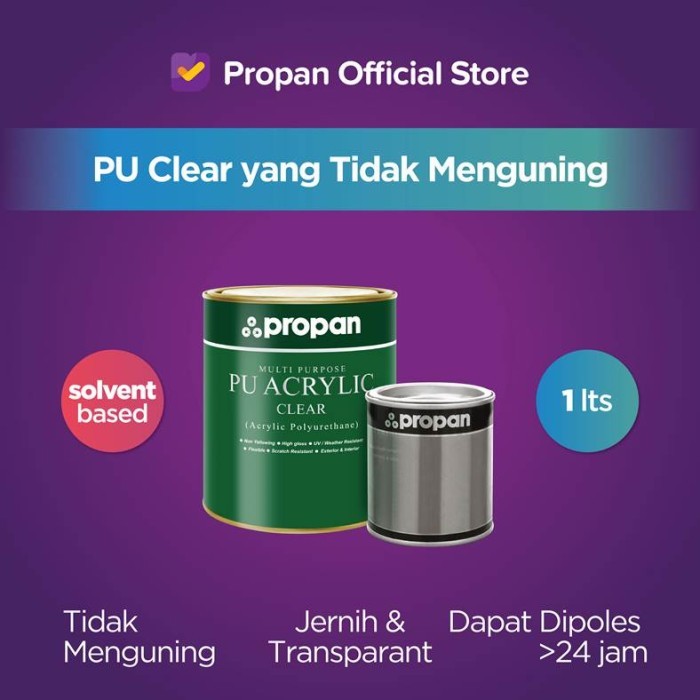 Jual Pu Top Coat Clear Propan Pu Pul-91 Semi Gloss 1L Promo | Shopee ...