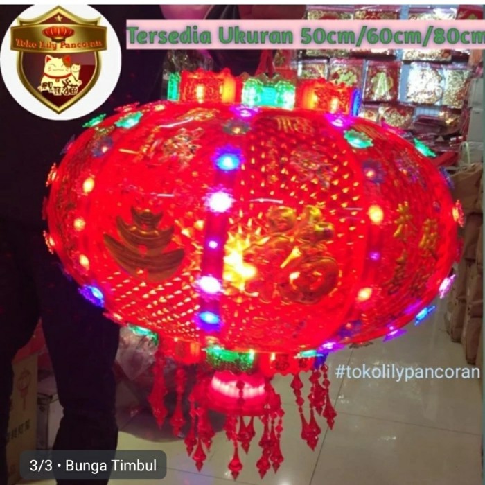 Jual lampion led 50 cm nyala/tenglong nyala/lampion Imlek/lampu hias ...
