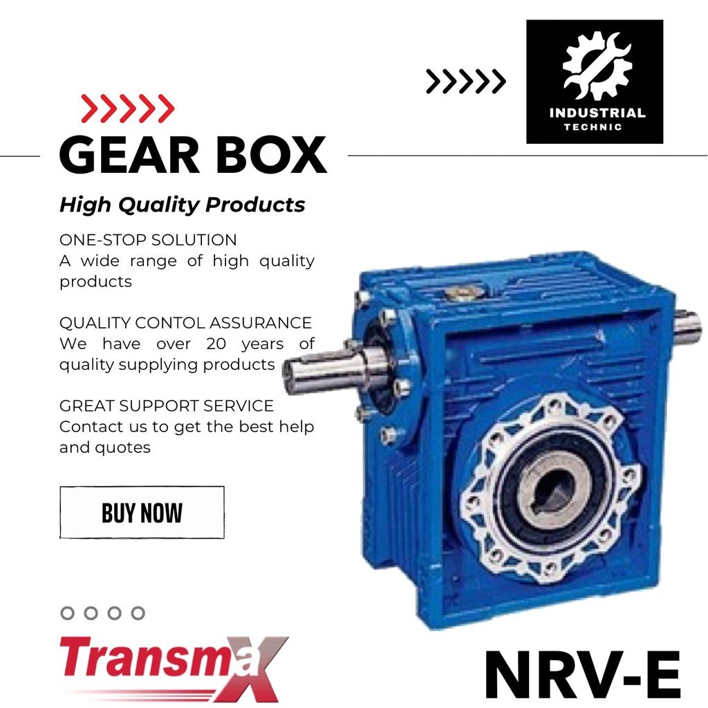 Jual GEARBOX WORM GEAR TRANSMAX NRV-E 063 RATIO 1:7.5 - 1:100 GEAR BOX/ GEAR BOX WORM GEAR ...