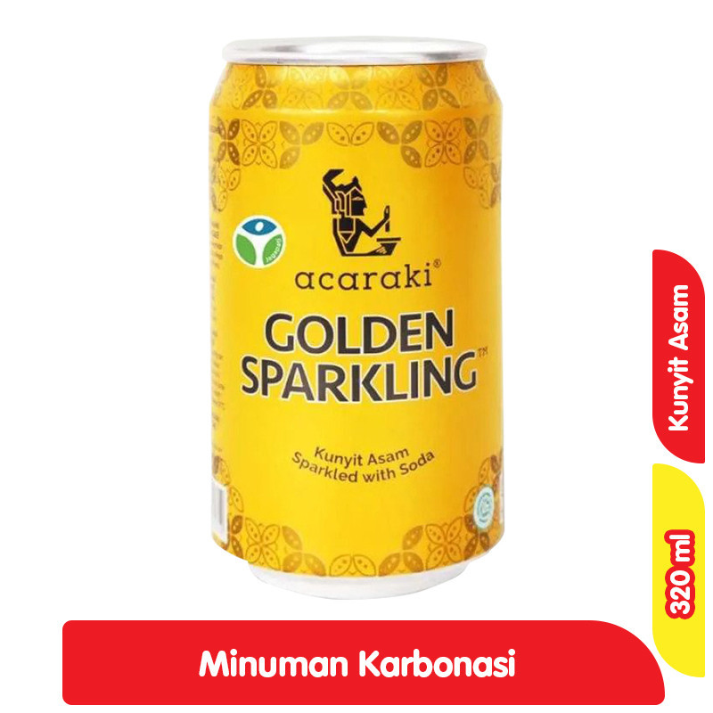 Jual acaraki Golden Sparkling Kunyit Asam Minuman Soda Kaleng 320 ml | Shopee Indonesia